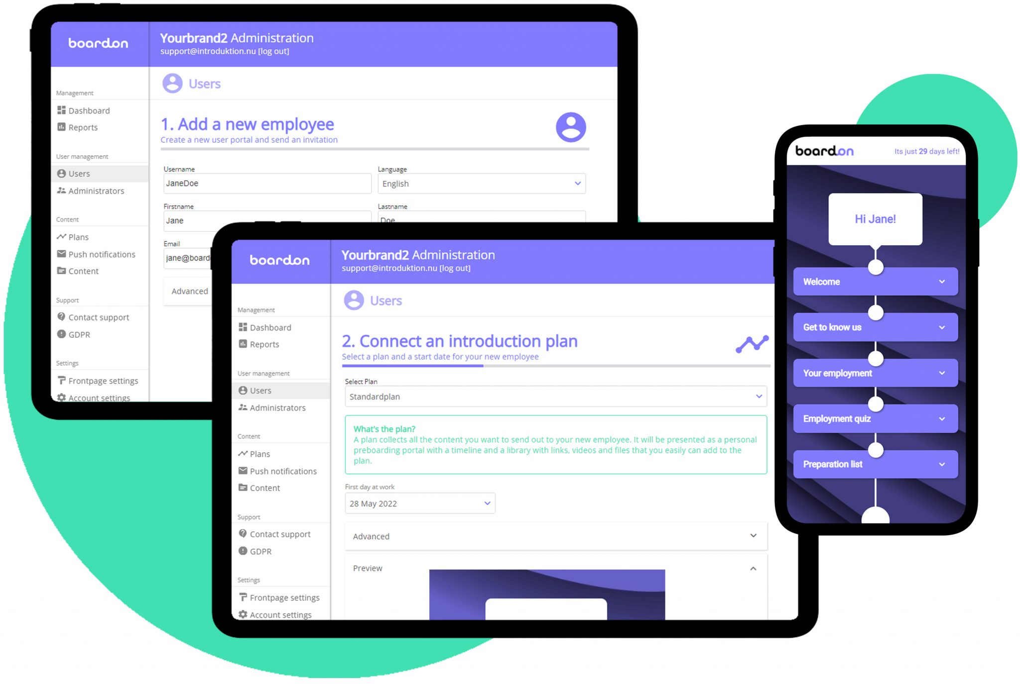 Product - Personal and engaging onboarding portal with your brand.